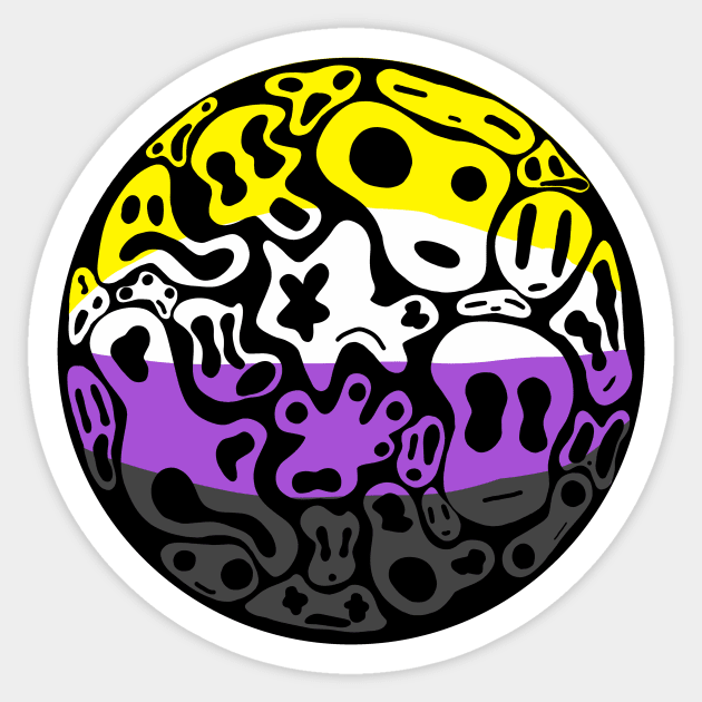 Nonbinary Pride - Ghost Bubble - Nonbinary - Sticker | TeePublic